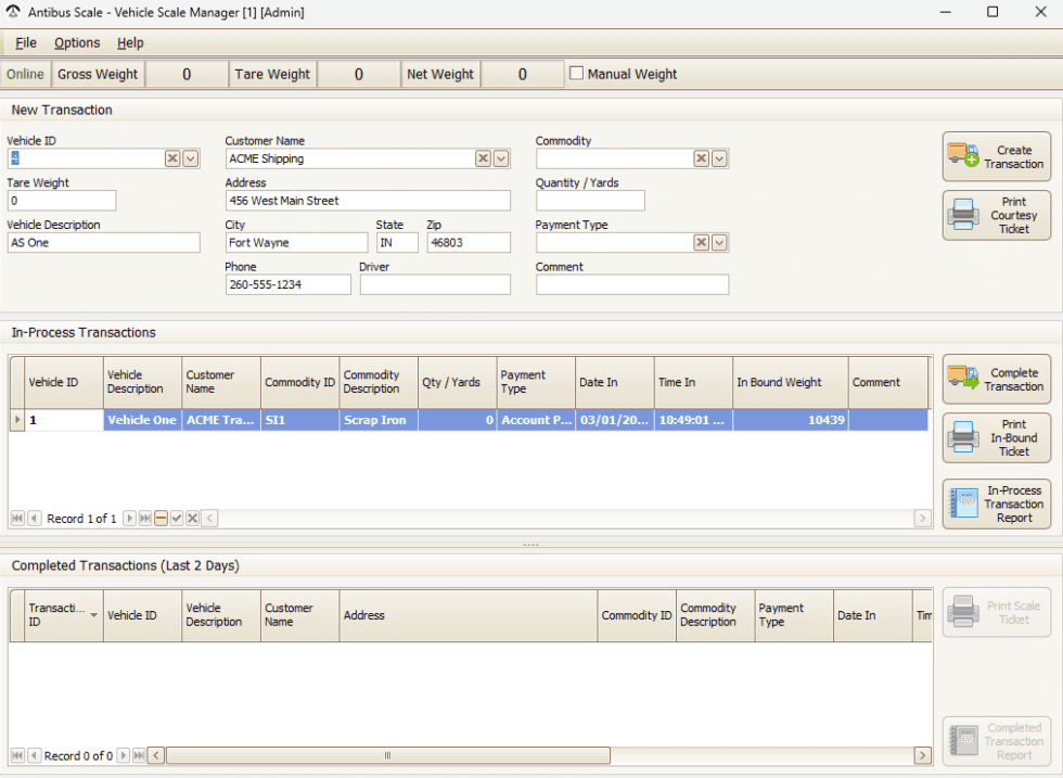 Vehicle Scale Software - Antibus Scales & Barcode Systems
